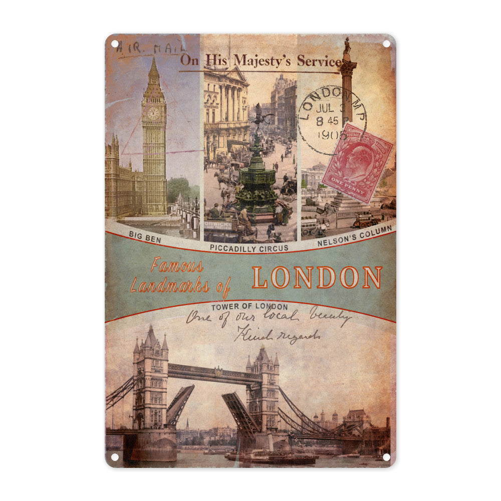 Famous Landmarks of London - Metal Sign – Love Your Location
