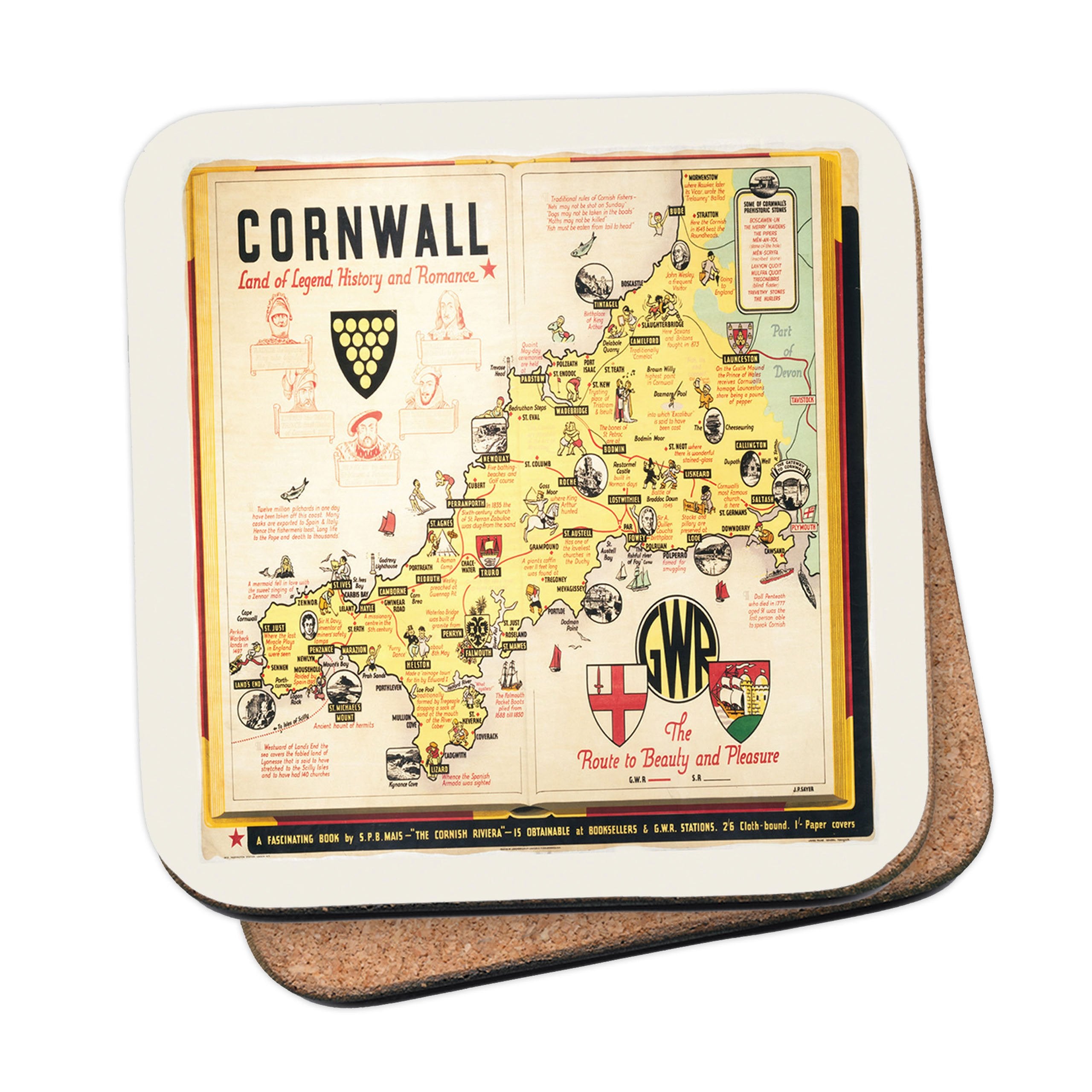 Cornwall - Land of Legend, History and Romance Coaster – Love Your Location