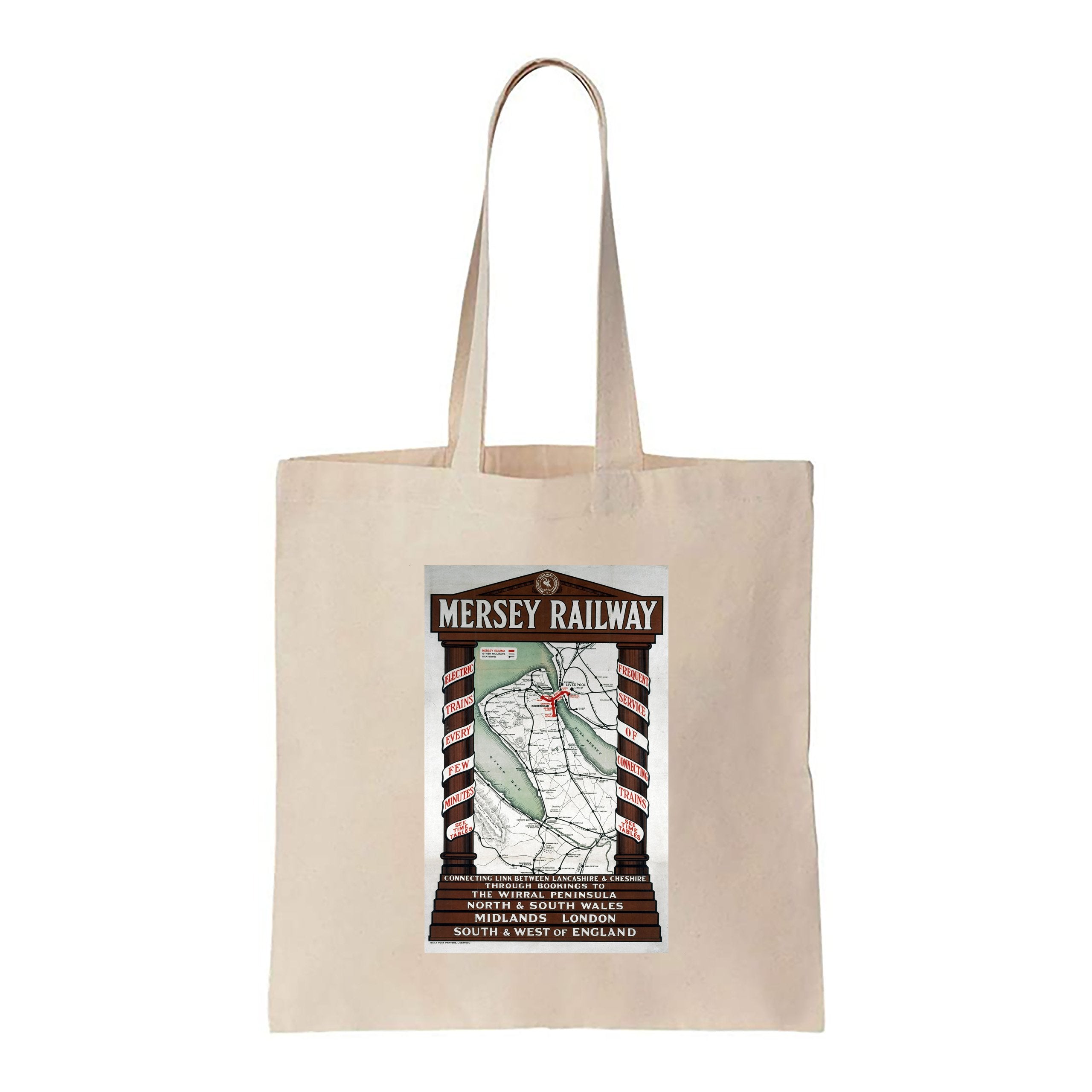 Mersey Railway The Wirral Peninsula - Canvas Tote Bag – Love Your Location