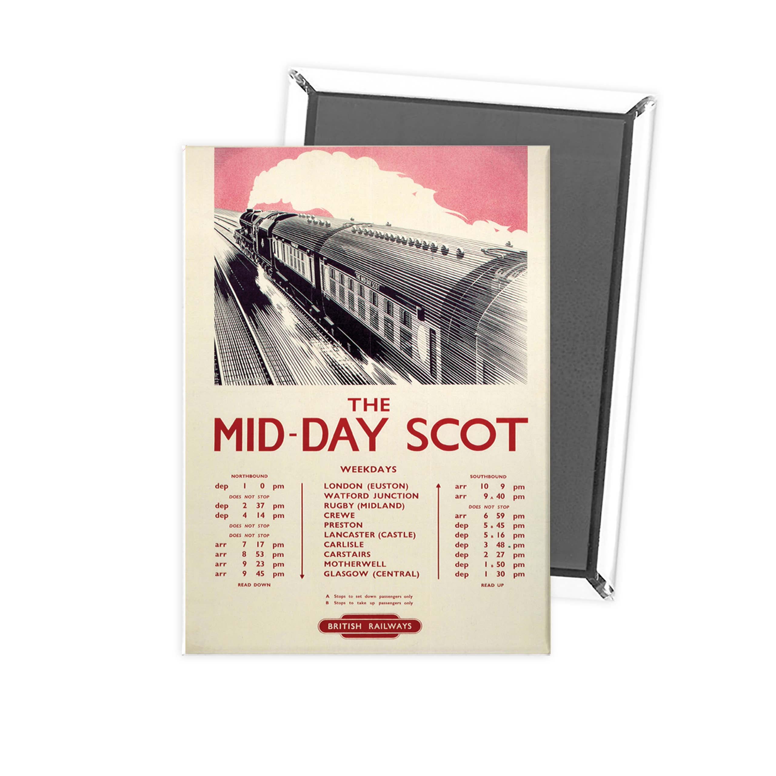 The Mid-Day Scot - British Railways Timetable Magnet – Love Your Location