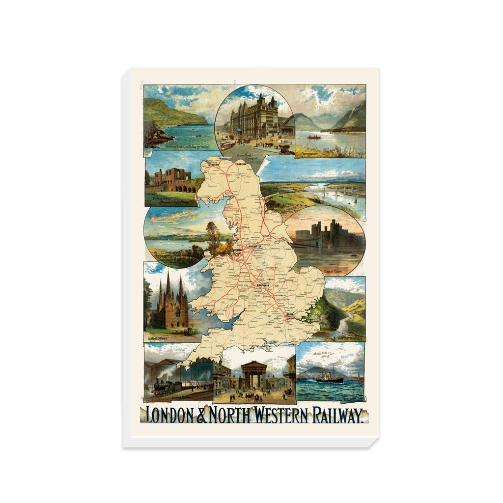 London and North Western Railway Map - Canvas – Love Your Location