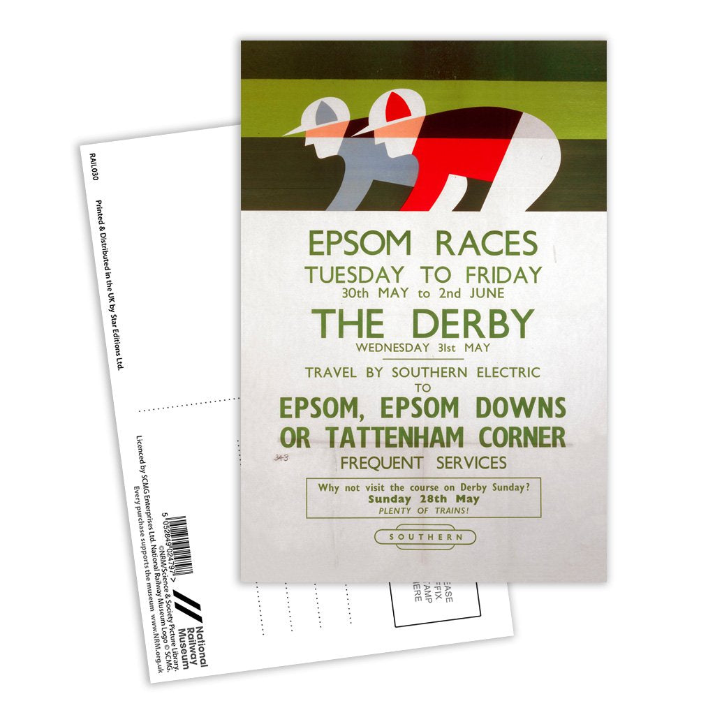 Epsom Races - The Derby Postcard Pack of 8 – Love Your Location
