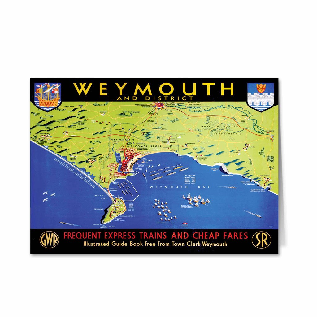 Weymouth and district map Greeting Card – Love Your Location