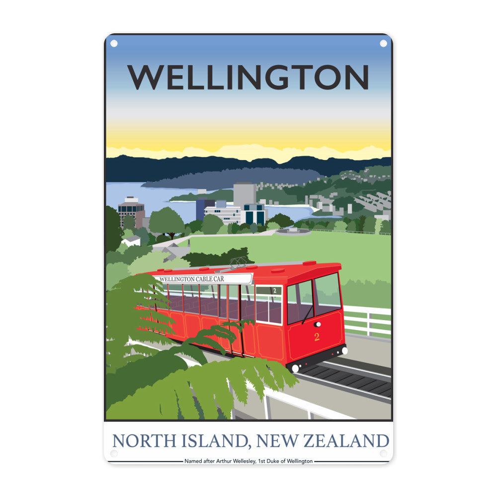 Wellington, North Island, New Zealand - Metal Sign – Love Your Location